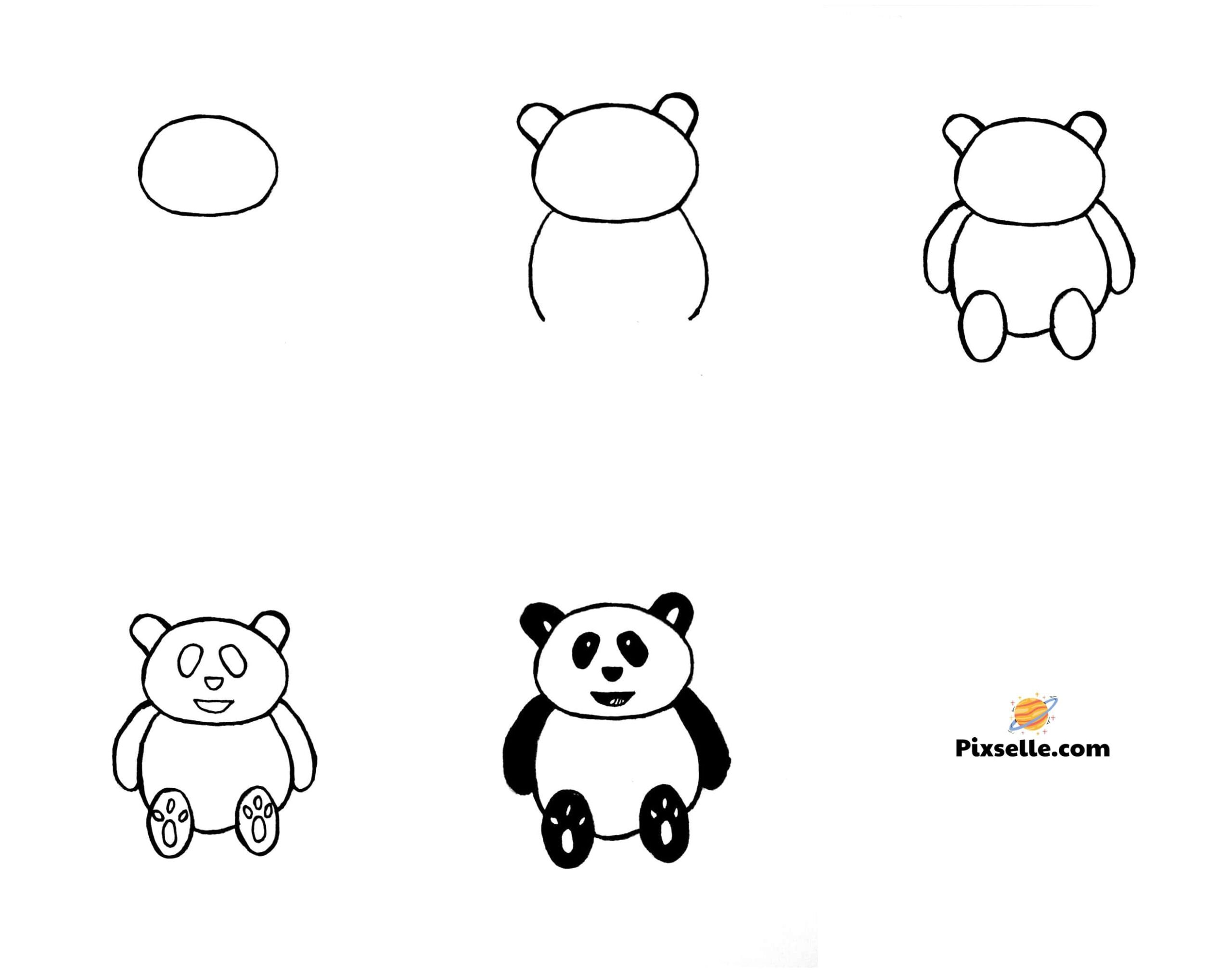 Adım Adım Kolay Panda Çizimi - Pixselle
